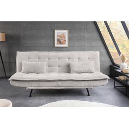 Riess Ambiente Modernes Schlafsofa JAZZ 190cm champagner beige Chenille 3-Sitzer Couch Riess-Ambiente Wohnzimmer