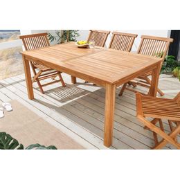 Riess Ambiente Massiver Gartentisch EMPIRE TEAK 150cm natur Teakholz Riess-Ambiente rechteckig 6 Personen