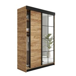 Kier Furniture Schiebet&uuml;renschrank, Honigeiche, Holzwerkstoff, 138x205x59 cm, Schlafzimmer, Kleiderschr&auml;nke, Schwebet&uuml;renschr&auml;nke