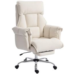 HOMCOM B&uuml;rostuhl, Creme, Metall, F&uuml;llung: Schaumstoff, 80x114x80 cm, Arbeitszimmer, B&uuml;rost&uuml;hle, Chefsessel