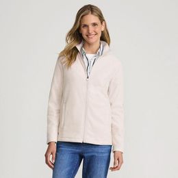 LANDS' END Anyweather Fleece-Jacke, Damen, size: regular, Elfenbein, Polyester, by Lands' End