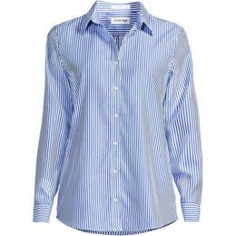LANDS' END B&uuml;gelfreie Baumwoll-Bluse in Plus-Gr&ouml;&szlig;e, Damen, size: plus, Blau, Baumwolle, by Lands' End