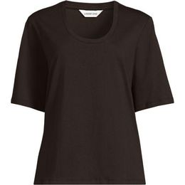 LANDS' END Supima Rundhalsshirt f&uuml;r Damen, Damen, size: regular, Braun, Baumwolle, by Lands' End