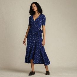 LANDS' END Wickelkleid aus Baumwoll/Modalmix mit kurzen &Auml;rmeln f&uuml;r Damen, Damen, size: regular, Blau, Elasthan/Baumwoll-Mischung/Synthetic-blend, by Lands' End