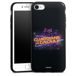 DeinDesign iPhone SE (2020) Handy Slim Case extra d&uuml;nn Silikon Handyh&uuml;lle schwarz H&uuml;lle Guardians Of The Galaxy Marvel Logo Silikon Slim Case