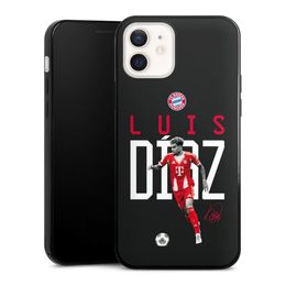 DeinDesign iPhone 12 Handy Slim Case extra d&uuml;nn Silikon Handyh&uuml;lle schwarz H&uuml;lle Official Licensed Product Fc Bayern M&uuml;nchen Luis Diaz Silikon Slim Case