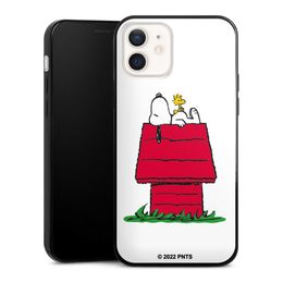 DeinDesign iPhone 12 Handy Slim Case extra d&uuml;nn Silikon Handyh&uuml;lle schwarz H&uuml;lle Snoopy Peanuts Official Licensed Product Silikon Slim Case