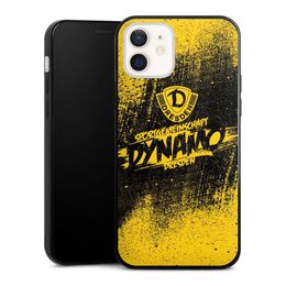 DeinDesign iPhone 12 Handy Slim Case extra d&uuml;nn Silikon Handyh&uuml;lle schwarz H&uuml;lle Logo Sg Dynamo Dresden Official Licensed Product Silikon Slim Case