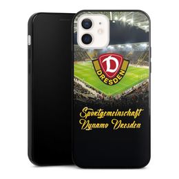 DeinDesign iPhone 12 Handy Slim Case extra d&uuml;nn Silikon Handyh&uuml;lle schwarz H&uuml;lle Sgd Sg Dynamo Dresden Official Licensed Product Silikon Slim Case
