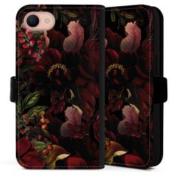 DeinDesign iPhone 16e Handy Klapph&uuml;lle Handyh&uuml;lle aus Kunst Leder schwarz Flip Case Flowers Meadow Utart Sideflip mit Lasche