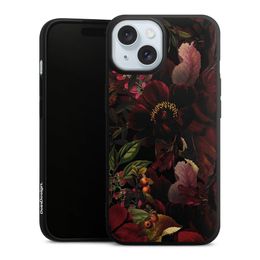 DeinDesign iPhone 15 Handy Premium Silikon H&uuml;lle Handyh&uuml;lle schwarz Case Flowers Meadow Utart Silikon Premium Case