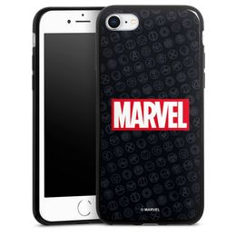 DeinDesign iPhone SE (2022) Handy Slim Case extra d&uuml;nn Silikon Handyh&uuml;lle schwarz H&uuml;lle Logo Comic Marvel Silikon Slim Case