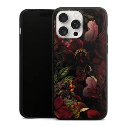 DeinDesign iPhone 15 Pro Max Handy Premium Silikon H&uuml;lle Handyh&uuml;lle schwarz Case Flowers Meadow Utart Silikon Premium Case