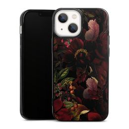 DeinDesign iPhone 13 Mini Handy Slim Case extra d&uuml;nn Silikon Handyh&uuml;lle schwarz H&uuml;lle Flowers Meadow Utart Silikon Slim Case