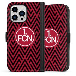 DeinDesign iPhone 13 Pro Handy Klapph&uuml;lle Handyh&uuml;lle aus Kunst Leder schwarz Flip Case 1. Fcn Bundesliga 1. Fc N&uuml;rnberg Sideflip mit Lasche