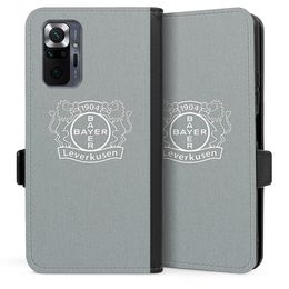 DeinDesign Xiaomi Redmi Note 10 Pro Handy Klapph&uuml;lle Handyh&uuml;lle aus Kunst Leder schwarz Flip Case Bayer 04 Leverkusen Official Licensed Product Coat Of Arms 
