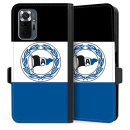 DeinDesign Xiaomi Redmi Note 10 Pro Handy Klapph&uuml;lle Handyh&uuml;lle aus Kunst Leder schwarz Flip Case Official Licensed Product Arminen Arminia Bielefeld Sideflip 