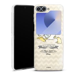 DeinDesign Galaxy Z Flip 7 FE Handy Hard Case Schutzh&uuml;lle transparent Smartphone Handy H&uuml;lle Disney Donuld Duck Vintage Official Licensed Product Hard Case