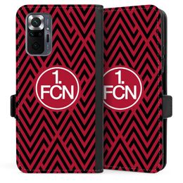 DeinDesign Xiaomi Redmi Note 10 Pro Handy Klapph&uuml;lle Handyh&uuml;lle aus Kunst Leder schwarz Flip Case 1. Fcn Bundesliga 1. Fc N&uuml;rnberg Sideflip mit langer Lasche
