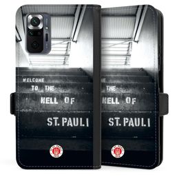 DeinDesign Xiaomi Redmi Note 10 Pro Handy Klapph&uuml;lle Handyh&uuml;lle aus Kunst Leder schwarz Flip Case Fc St. Pauli Official Licensed Product Merchandise Sideflip mit