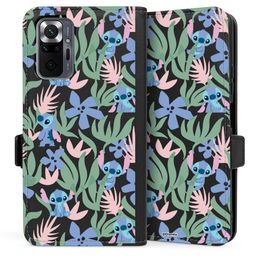 DeinDesign Xiaomi Redmi Note 10 Pro Handy Klapph&uuml;lle Handyh&uuml;lle aus Kunst Leder schwarz Flip Case Muster Lilo & Stitch Disney Sideflip mit langer Lasche