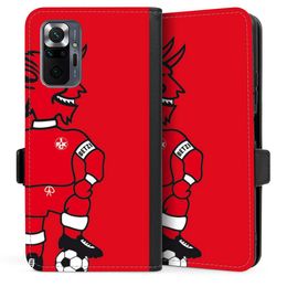 DeinDesign Xiaomi Redmi Note 10 Pro Handy Klapph&uuml;lle Handyh&uuml;lle aus Kunst Leder schwarz Flip Case 1. Fc Kaiserslautern Official Licensed Product Soccer Sideflip 