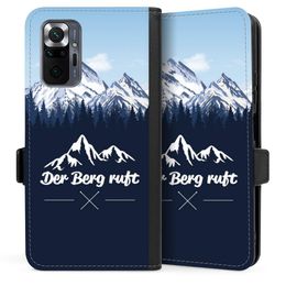 DeinDesign Xiaomi Redmi Note 10 Pro Handy Klapph&uuml;lle Handyh&uuml;lle aus Kunst Leder schwarz Flip Case Wanderlust Sky Mountain Sideflip mit langer Lasche