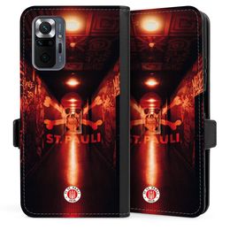DeinDesign Xiaomi Redmi Note 10 Pro Handy Klapph&uuml;lle Handyh&uuml;lle aus Kunst Leder schwarz Flip Case Fc St. Pauli Official Licensed Product Sideflip mit langer 
