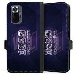 DeinDesign Xiaomi Redmi Note 10 Pro Handy Klapph&uuml;lle Handyh&uuml;lle aus Kunst Leder schwarz Flip Case Vfl Osnabr&uuml;ck Sports Official Licensed Product Sideflip mit 