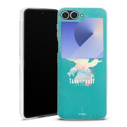 DeinDesign Galaxy Z Flip 6 Handy Hard Case Schutzh&uuml;lle transparent Smartphone Handy H&uuml;lle Official Licensed Product Lilo & Stitch Disney Hard Case