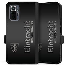 DeinDesign Xiaomi Redmi Note 10 Pro Handy Klapph&uuml;lle Handyh&uuml;lle aus Kunst Leder schwarz Flip Case Logo Eintracht Braunschweig Official Licensed Product Sideflip 
