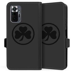 DeinDesign Xiaomi Redmi Note 10 Pro Handy Klapph&uuml;lle Handyh&uuml;lle aus Kunst Leder schwarz Flip Case Official Licensed Product Spvgg Greuther F&uuml;rth Clover Sideflip 
