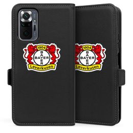 DeinDesign Xiaomi Redmi Note 10 Pro Handy Klapph&uuml;lle Handyh&uuml;lle aus Kunst Leder schwarz Flip Case Logo Bayer 04 Leverkusen Official Licensed Product Sideflip mit