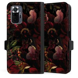 DeinDesign Xiaomi Redmi Note 10 Pro Handy Klapph&uuml;lle Handyh&uuml;lle aus Kunst Leder schwarz Flip Case Flowers Utart Meadow Sideflip mit langer Lasche