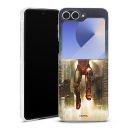DeinDesign Galaxy Z Flip 6 Handy Hard Case Schutzh&uuml;lle transparent Smartphone Handy H&uuml;lle Iron Man Avengers Marvel Hard Case
