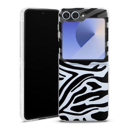 DeinDesign Galaxy Z Flip 7 FE Handy Hard Case Schutzh&uuml;lle transparent Smartphone Handy H&uuml;lle Black Muster Hard Case