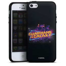 DeinDesign iPhone SE (2016-2019) Handy Silikon H&uuml;lle Case schwarz Handyh&uuml;lle Marvel Logo Guardians Of The Galaxy