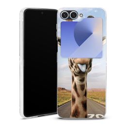 DeinDesign Galaxy Z Flip 7 FE Handy Hard Case Schutzh&uuml;lle transparent Smartphone Handy H&uuml;lle Giraffe Africa Photography Hard Case
