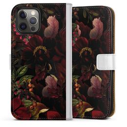 DeinDesign iPhone 12 Pro Max Handy Klapph&uuml;lle Handyh&uuml;lle aus Kunst Leder wei&szlig; Flip Case Flowers Meadow Utart Sideflip mit Lasche