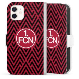DeinDesign iPhone 12 mini Handy Klapph&uuml;lle Handyh&uuml;lle aus Kunst Leder wei&szlig; Flip Case 1. Fc N&uuml;rnberg Bundesliga 1. Fcn Sideflip mit Lasche