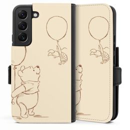 DeinDesign Galaxy S22 Handy Klapph&uuml;lle Handyh&uuml;lle aus Kunst Leder schwarz Flip Case Disney Official Licensed Product Winnie The Pooh Sideflip mit langer Lasche