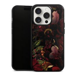DeinDesign iPhone 15 Pro Handy Slim Case extra d&uuml;nn Silikon Handyh&uuml;lle schwarz H&uuml;lle Flowers Meadow Utart Silikon Slim Case
