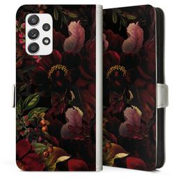 DeinDesign Galaxy A52s 5G Handy Klapph&uuml;lle Handyh&uuml;lle aus Kunst Leder wei&szlig; Flip Case Flowers Meadow Utart Sideflip mit Lasche