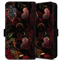 DeinDesign Galaxy A32 5G Handy Klapph&uuml;lle Handyh&uuml;lle aus Kunst Leder schwarz Flip Case Meadow Flowers Utart Sideflip mit langer Lasche