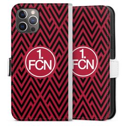 DeinDesign iPhone 12 Pro Handy Klapph&uuml;lle Handyh&uuml;lle aus Kunst Leder wei&szlig; Flip Case 1. Fc N&uuml;rnberg Bundesliga 1. Fcn Sideflip mit Lasche