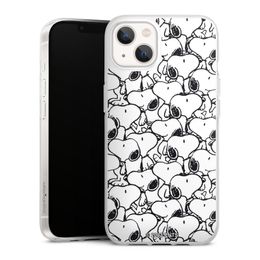 DeinDesign iPhone 13 Handy Silikon H&uuml;lle Case transparent Handyh&uuml;lle Peanuts Snoopy Muster Silikon Case