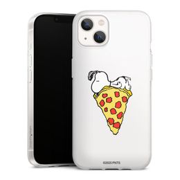 DeinDesign iPhone 13 Handy Silikon H&uuml;lle Case transparent Handyh&uuml;lle Peanuts Pizza Snoopy Silikon Case