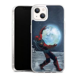 DeinDesign iPhone 13 Handy Silikon H&uuml;lle Case transparent Handyh&uuml;lle Moon Marvel Deadpool Silikon Case