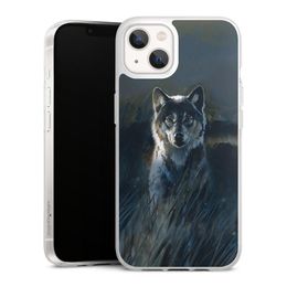 DeinDesign iPhone 13 Handy Silikon H&uuml;lle Case transparent Handyh&uuml;lle Wolf Painting Nature Silikon Case