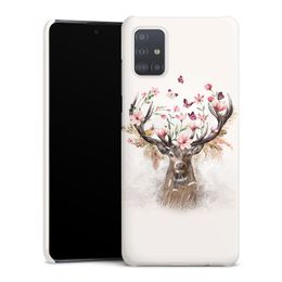 DeinDesign Galaxy A51 Handy Premium Case Smartphone Handyh&uuml;lle Schutzh&uuml;lle gl&auml;nzend Deer Flowers Animals Premium Case